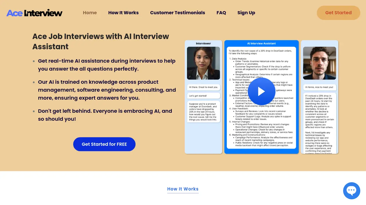 Ace Interview - Get real-time AI assistance during interviews to help ...