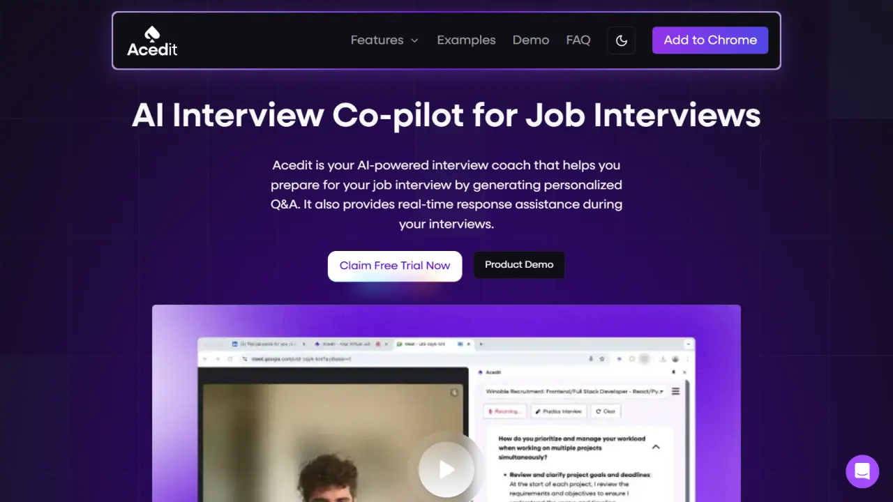 Acedit - AI Interview Co-pilot for Job Interviews
