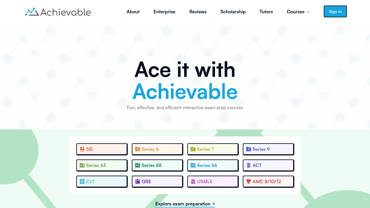 Achievable - Fun, effective, and efficient interactive exam prep courses