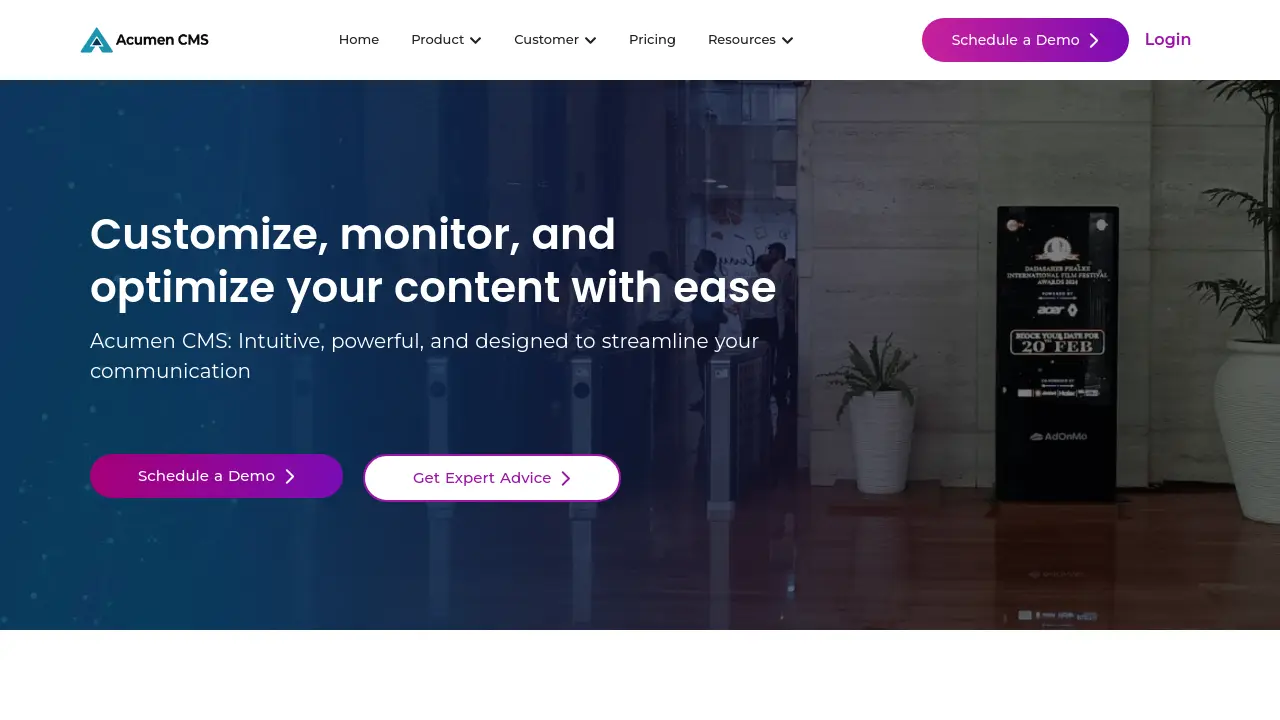 Acumen CMS - Comprehensive Digital Signage Content Management Made Simple