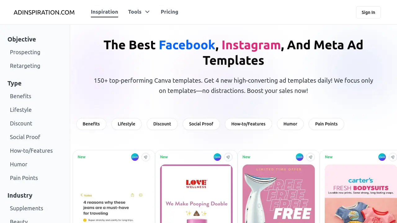 Adinspiration - The Best Facebook, Instagram, and Meta Ad Templates