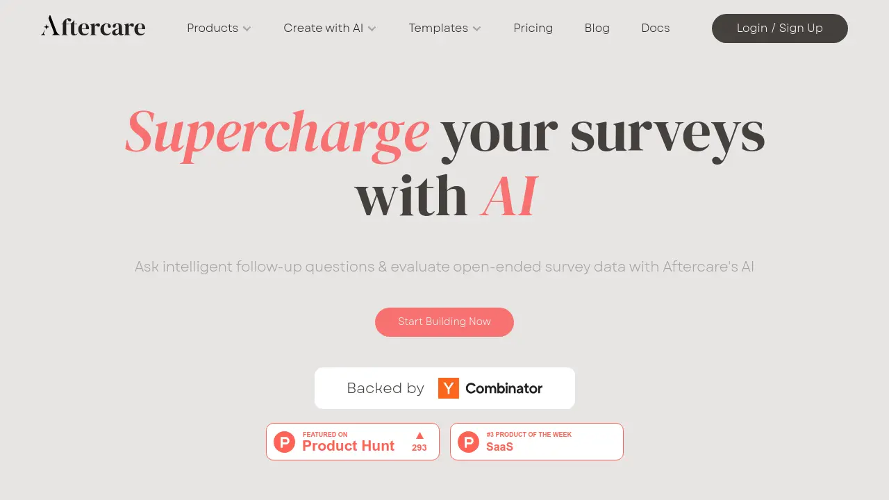 Aftercare - Supercharge your surveys with AI