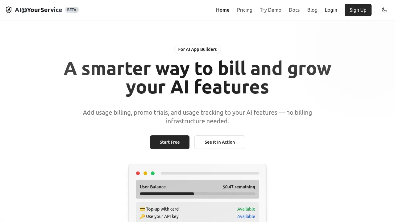 AI@YourService - A smarter way to bill and grow your AI features with ...