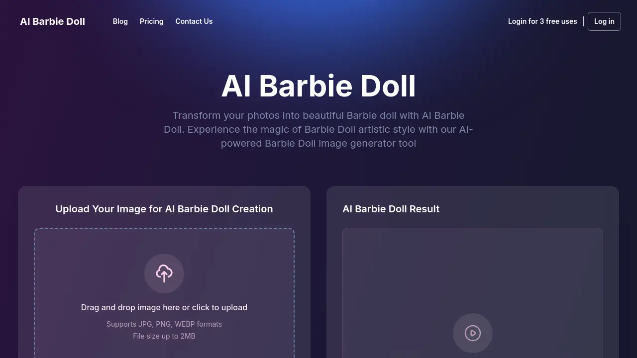 AI Barbie Doll - Transform your photos into beautiful Barbie dolls with AI.