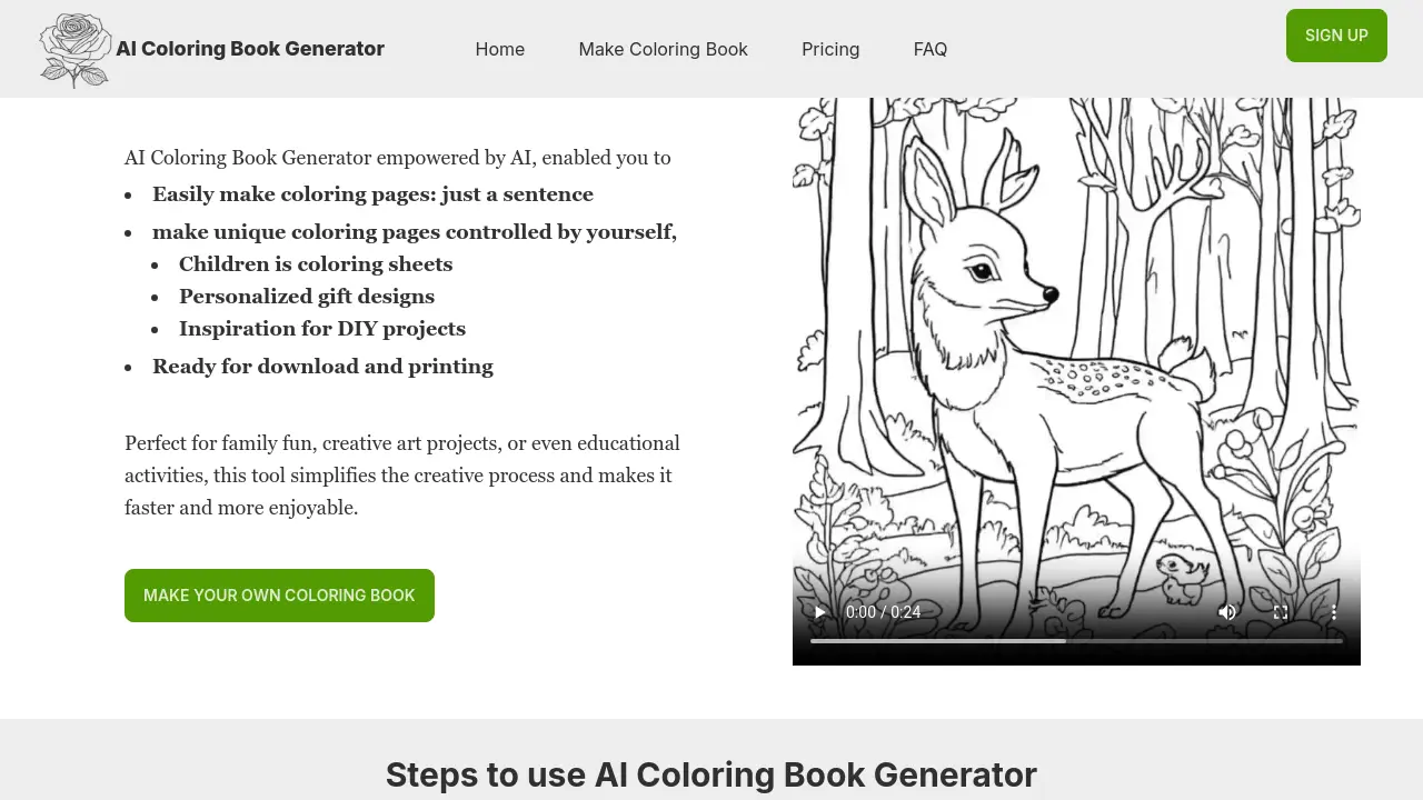 AI Coloring Book Generator - Easily Make Coloring Pages With AI