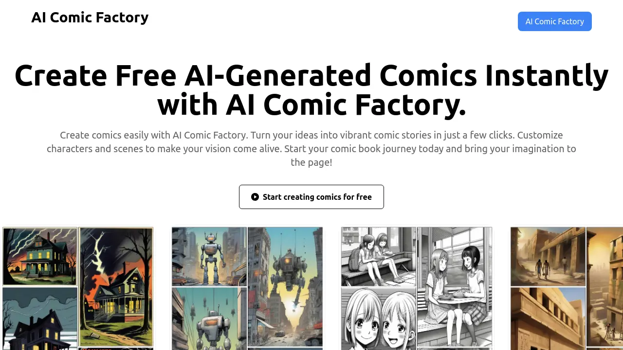 AI Comic Factory - Create Free AI-Generated Comics Instantly