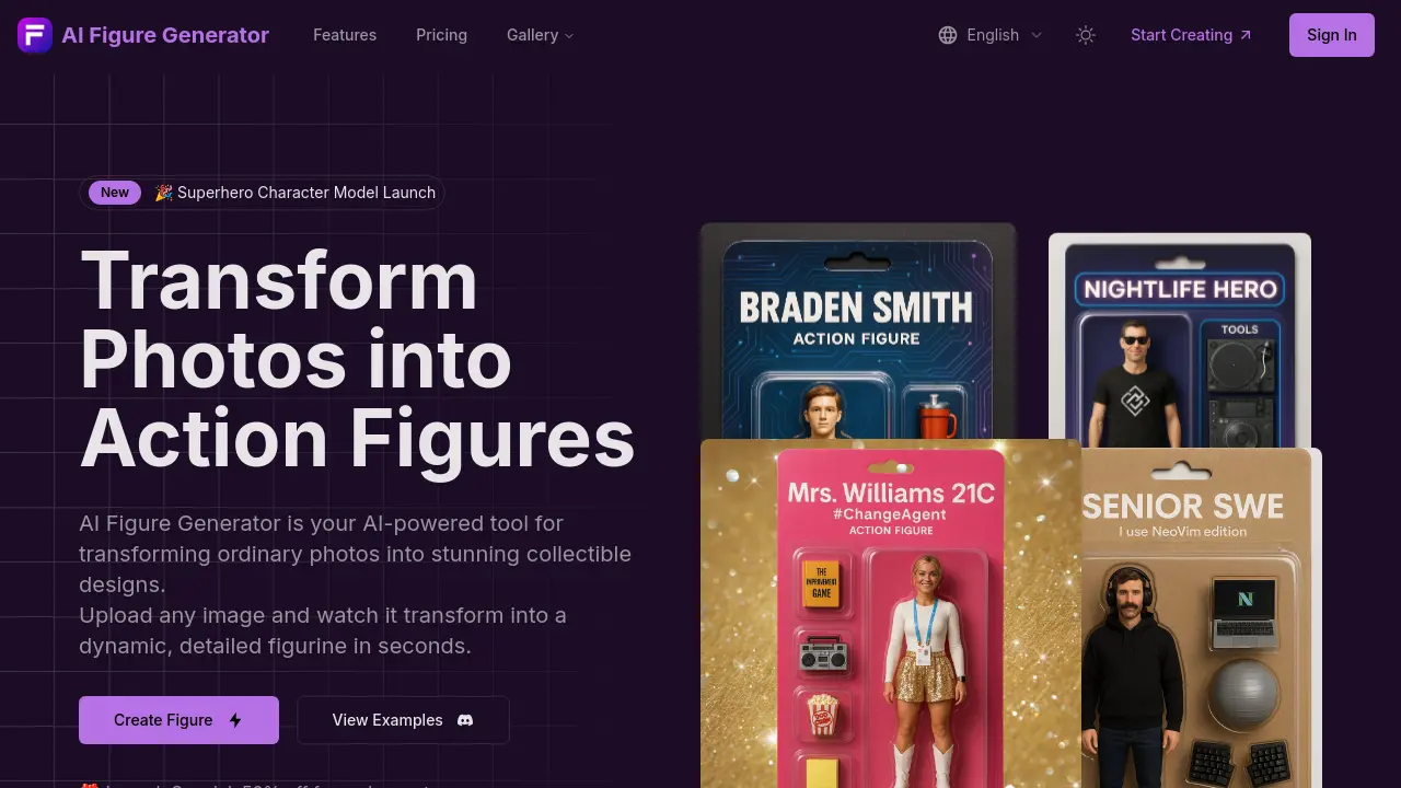 AI Figure Generator - Transform Photos into Action Figures