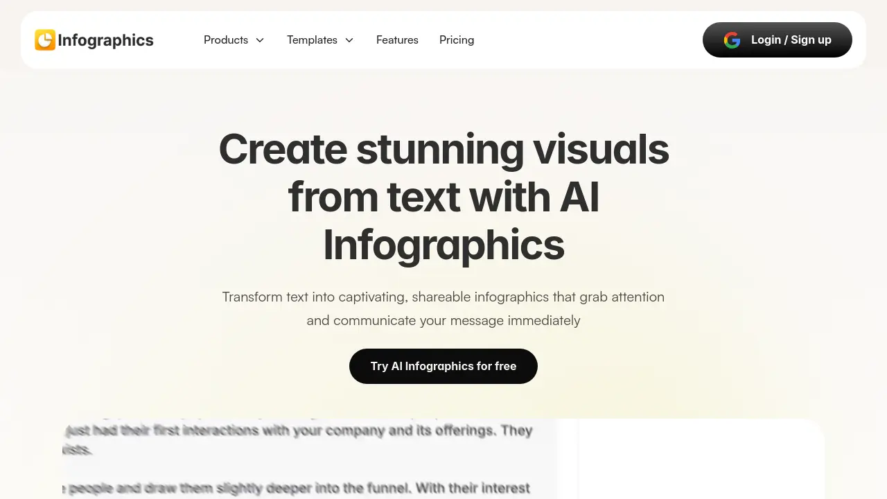 AI Infographics - Create stunning visuals from text with AI Infographics