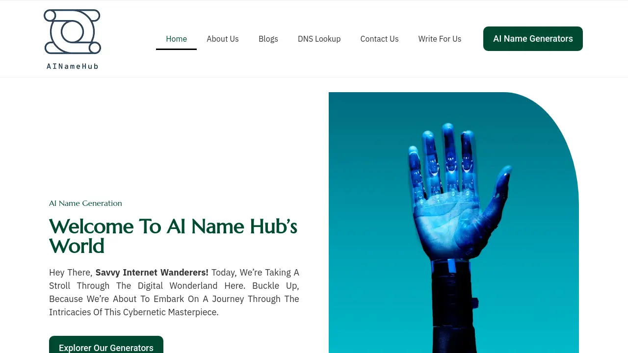 AI Name Hub - Crafting the Ultimate Names with AI Precision