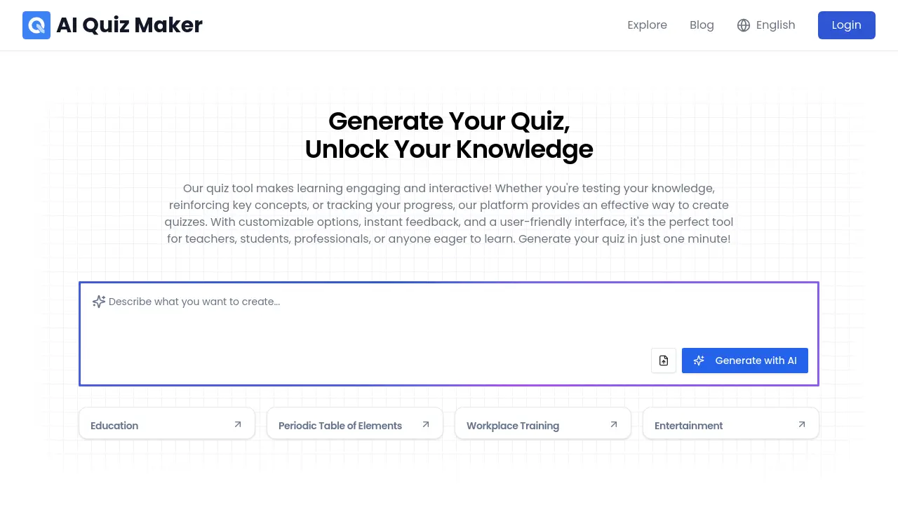 AI Quiz Maker - Generate Your Quiz, Unlock Your Knowledge