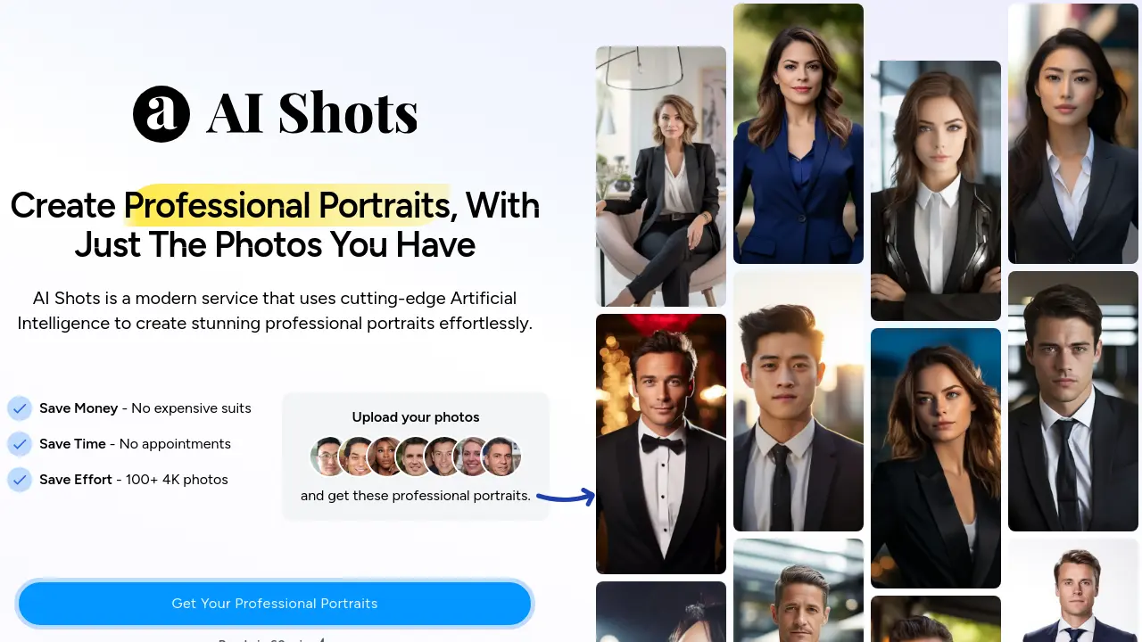 AI Shots - Create professional portraits with just the photos you have