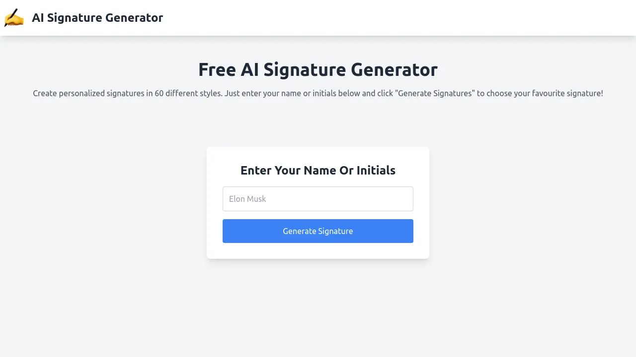 AI Signature Generator - Create Personalized Signatures Instantly