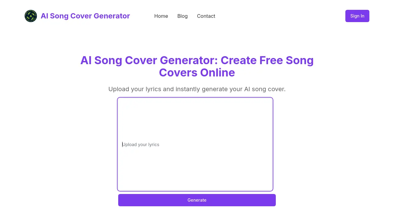 AI Song Cover Generator - Create Free Song Covers Online
