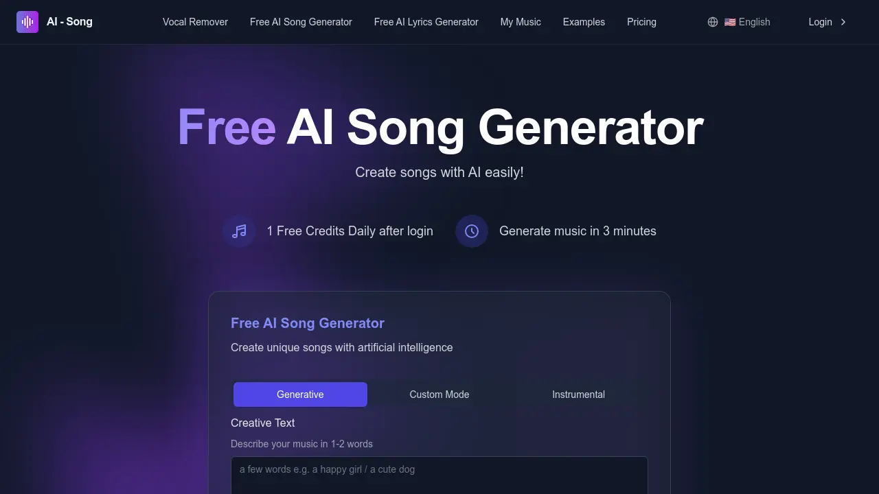 AI-Song - Create unique songs with AI easily!