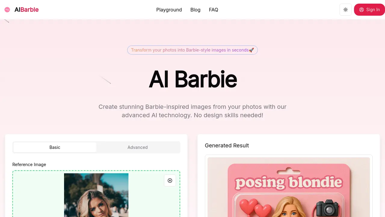 AIBarbie - Transform your photos into Barbie-style images in seconds 🚀