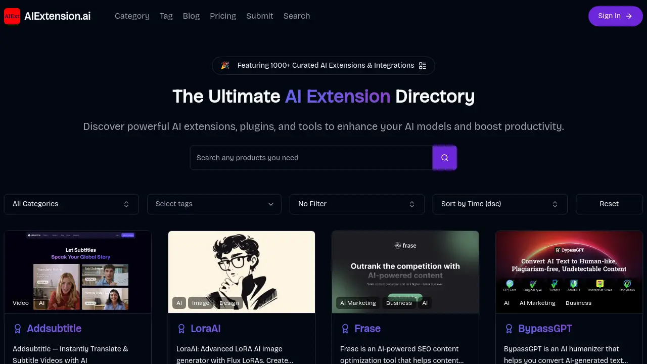AIExtension.ai - The Ultimate AI Extension Directory