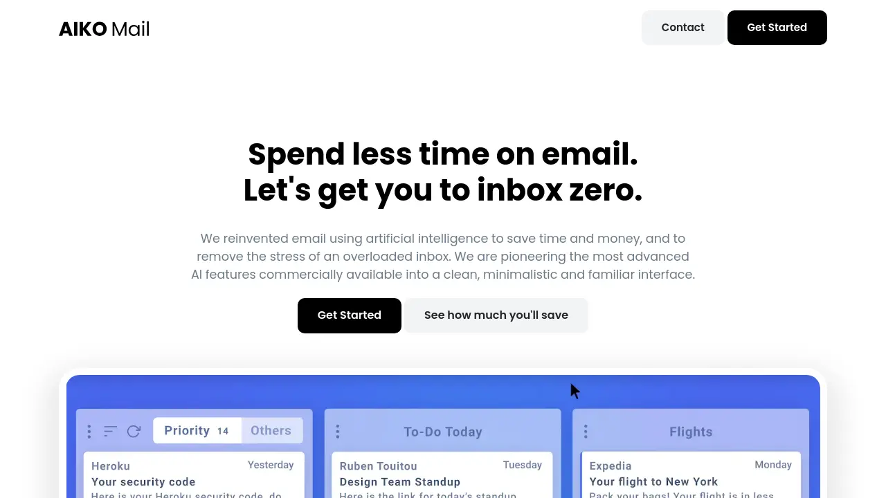 Aiko Mail - Reinventing email with AI to save time and reduce inbox stress.
