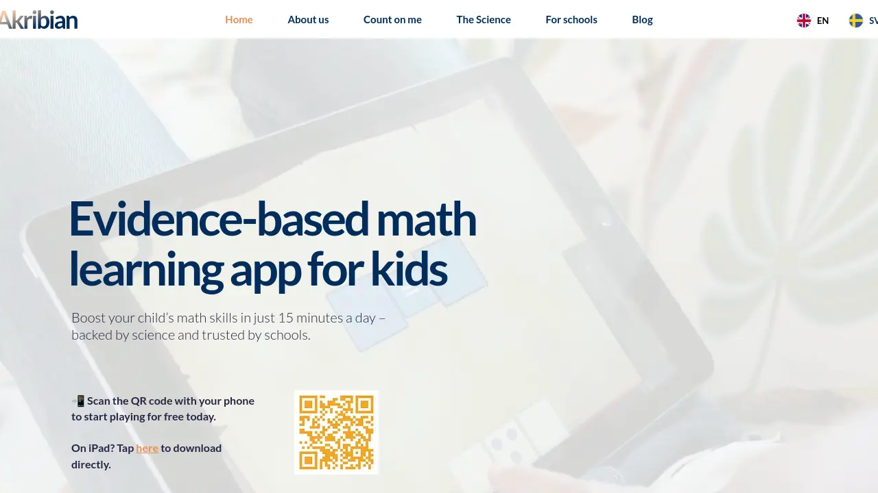 Akribian - Evidence-based math learning app for kids