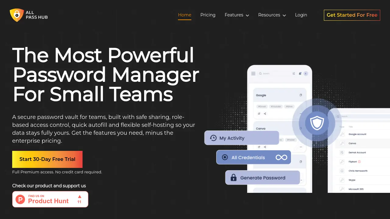 All Pass Hub - The Most Powerful Password Manager for Small Teams