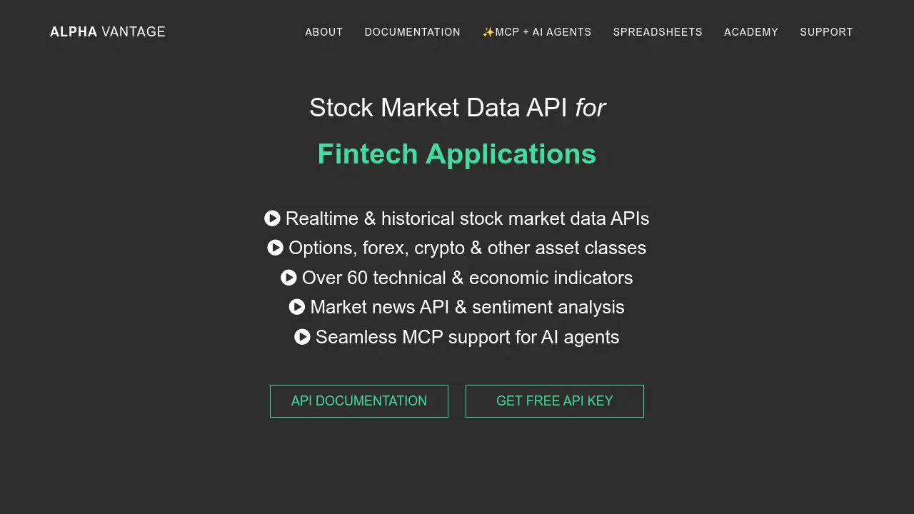 Alpha Vantage - Enterprise-grade stock market data APIs for realtime ...