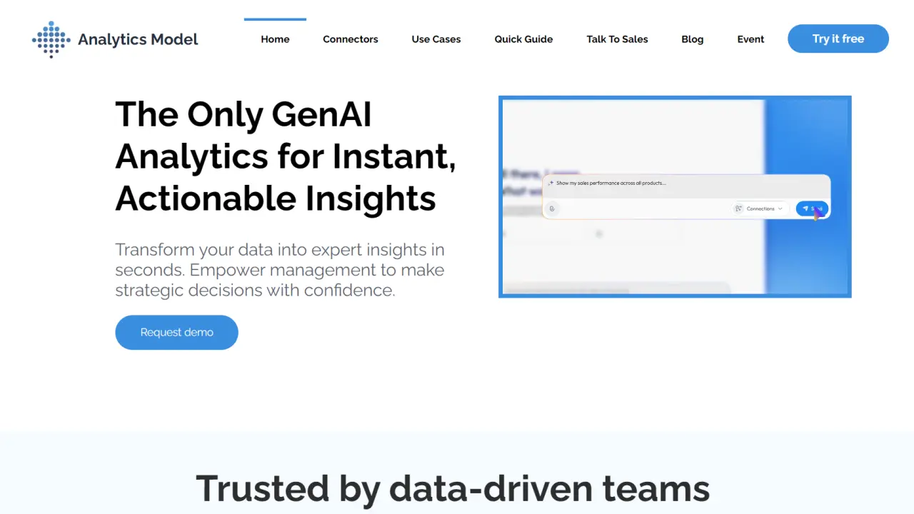 Analytics Model - The Only GenAI Analytics for Instant, Actionable Insights