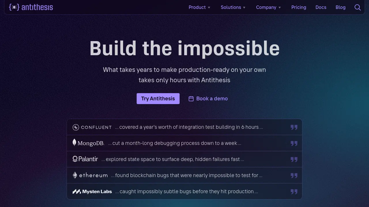Antithesis - Autonomous Software Testing for Complex Systems