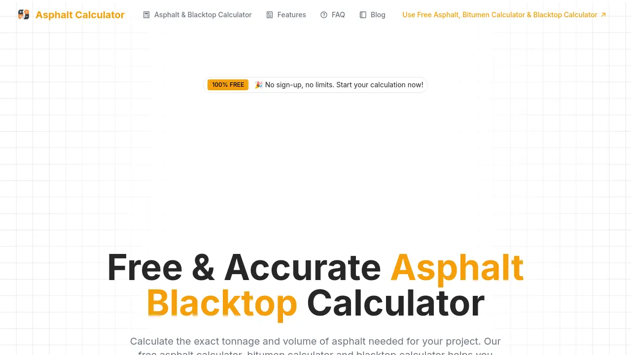 Asphalt Calculator - Free & Accurate Asphalt, Bitumen & Blacktop ...