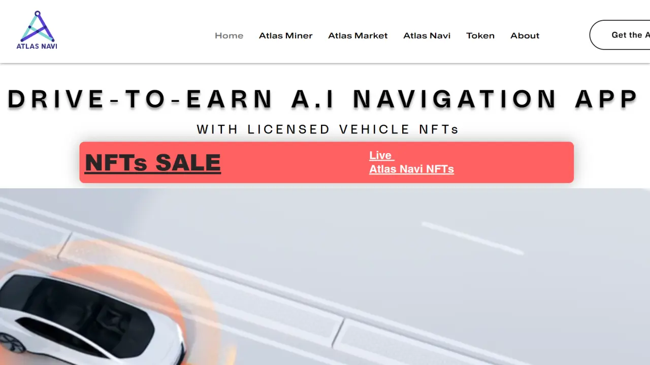 Atlas Navi - Drive-to-Earn AI Navigation App with Licensed Vehicle NFTs