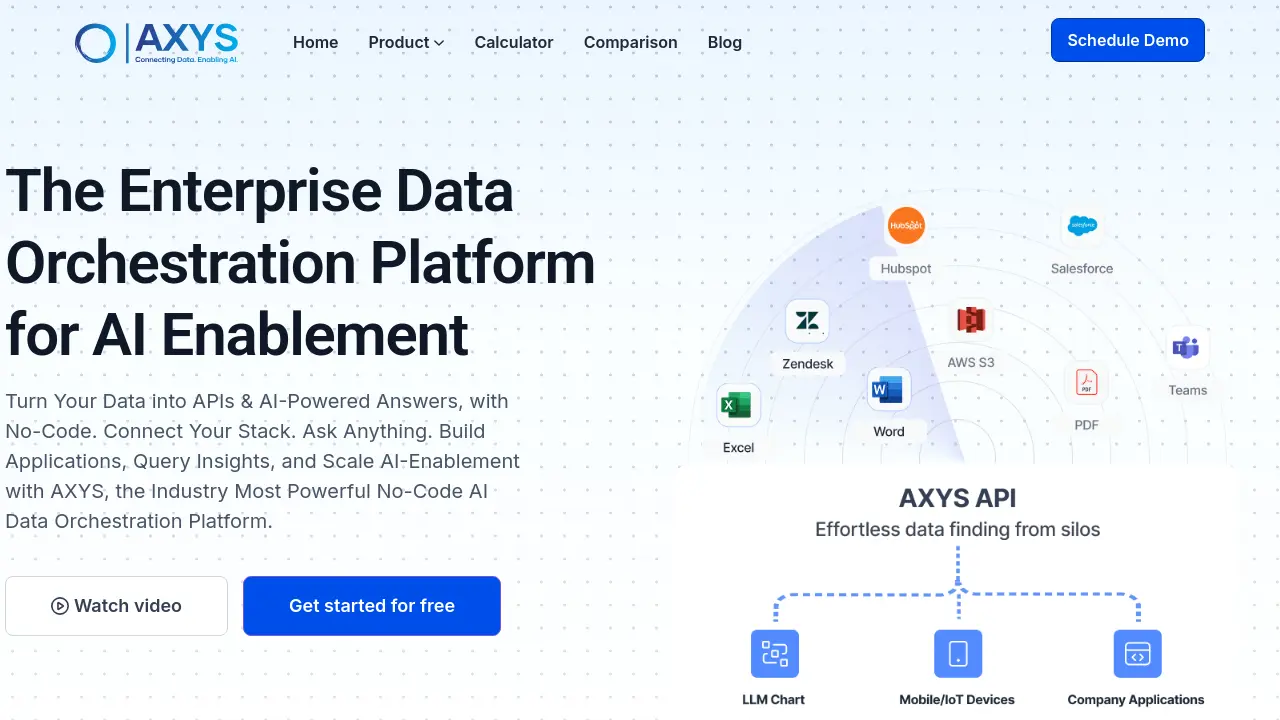 AXYS - No-Code AI Data Orchestration and API Generation Platform