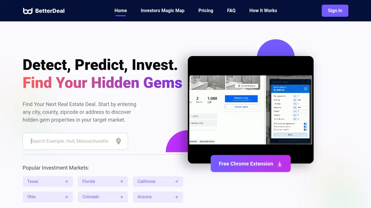 Better Deal - Detect, Predict, Invest - Find Your Hidden Gems