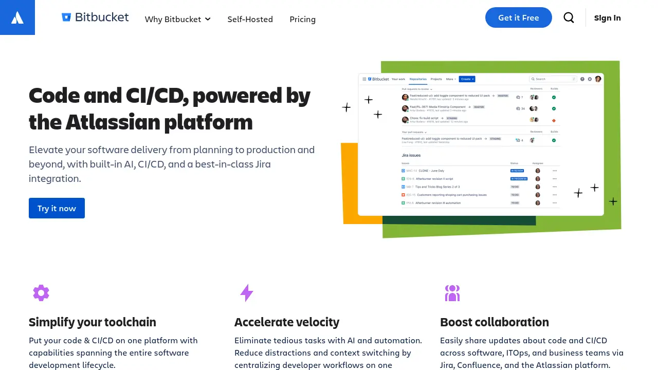 Bitbucket - Code & CI/CD, powered by the Atlassian platform.