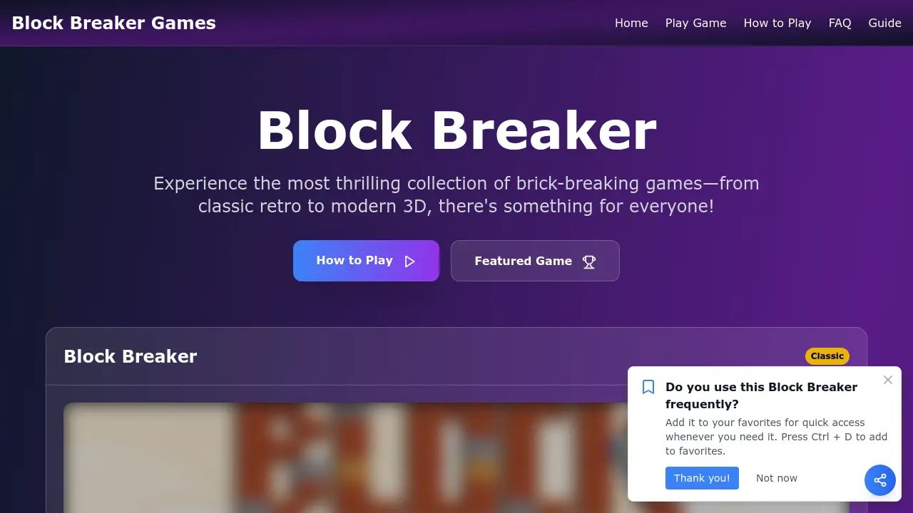 Block Breaker Games - The Ultimate Platform for Brick-Breaking Arcade Games