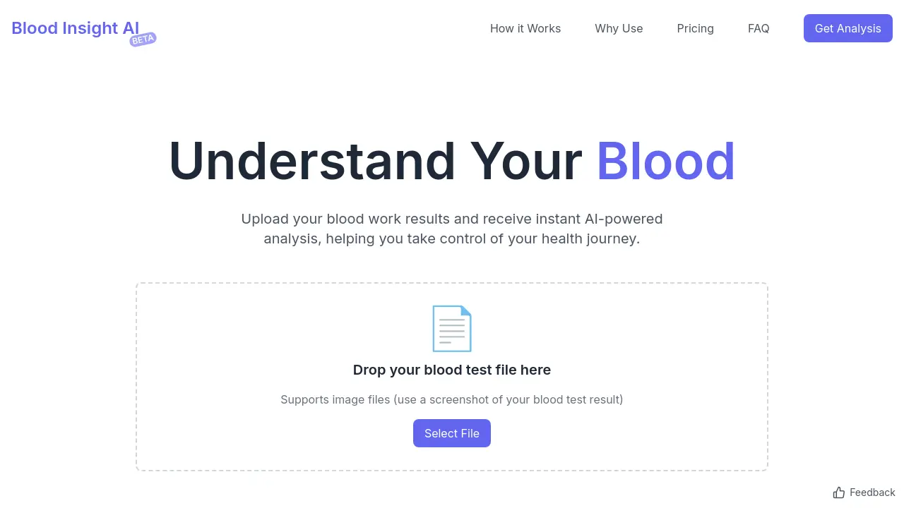 Blood Insight AI - Instant AI-Powered Blood Test Analysis