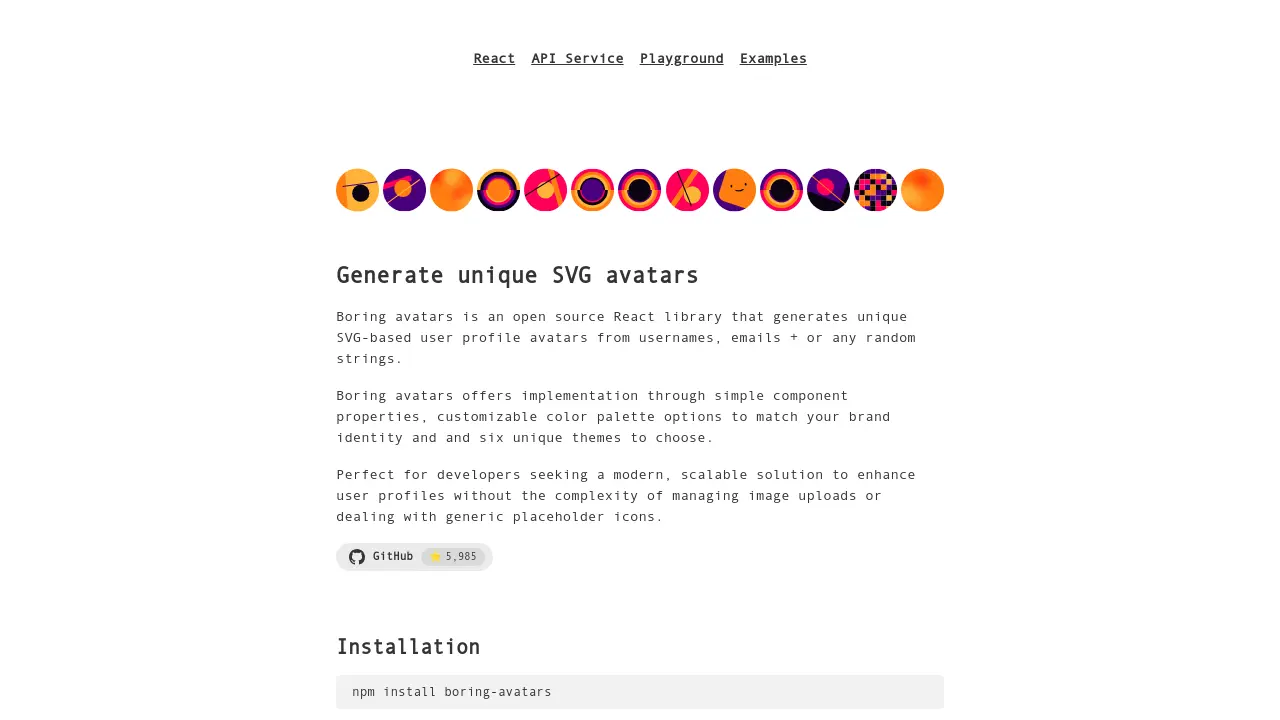 Boring Avatars - Generate unique SVG avatars easily for your projects