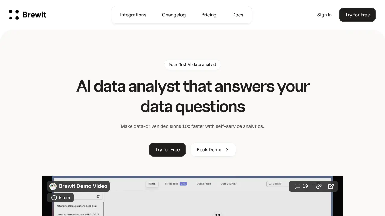 Brewit - AI data analyst that answers your data questions