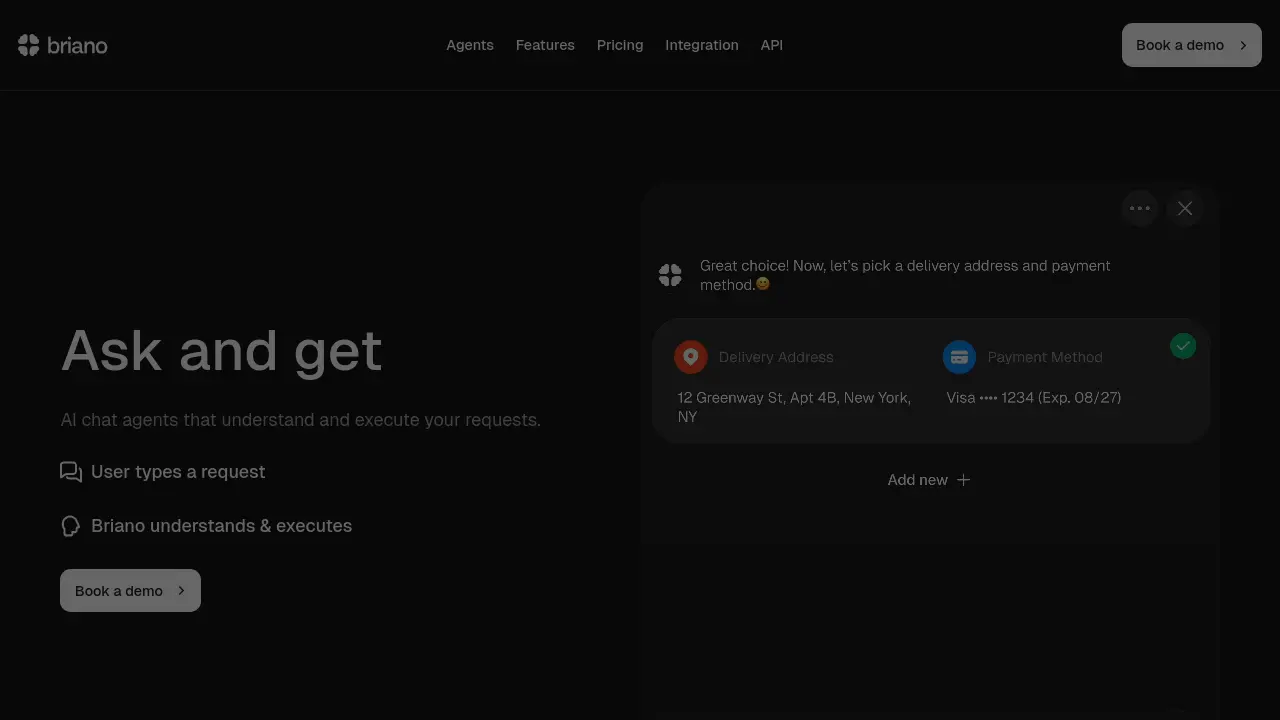 Briano - Human-quality AI chat agents that turn conversations into actions.
