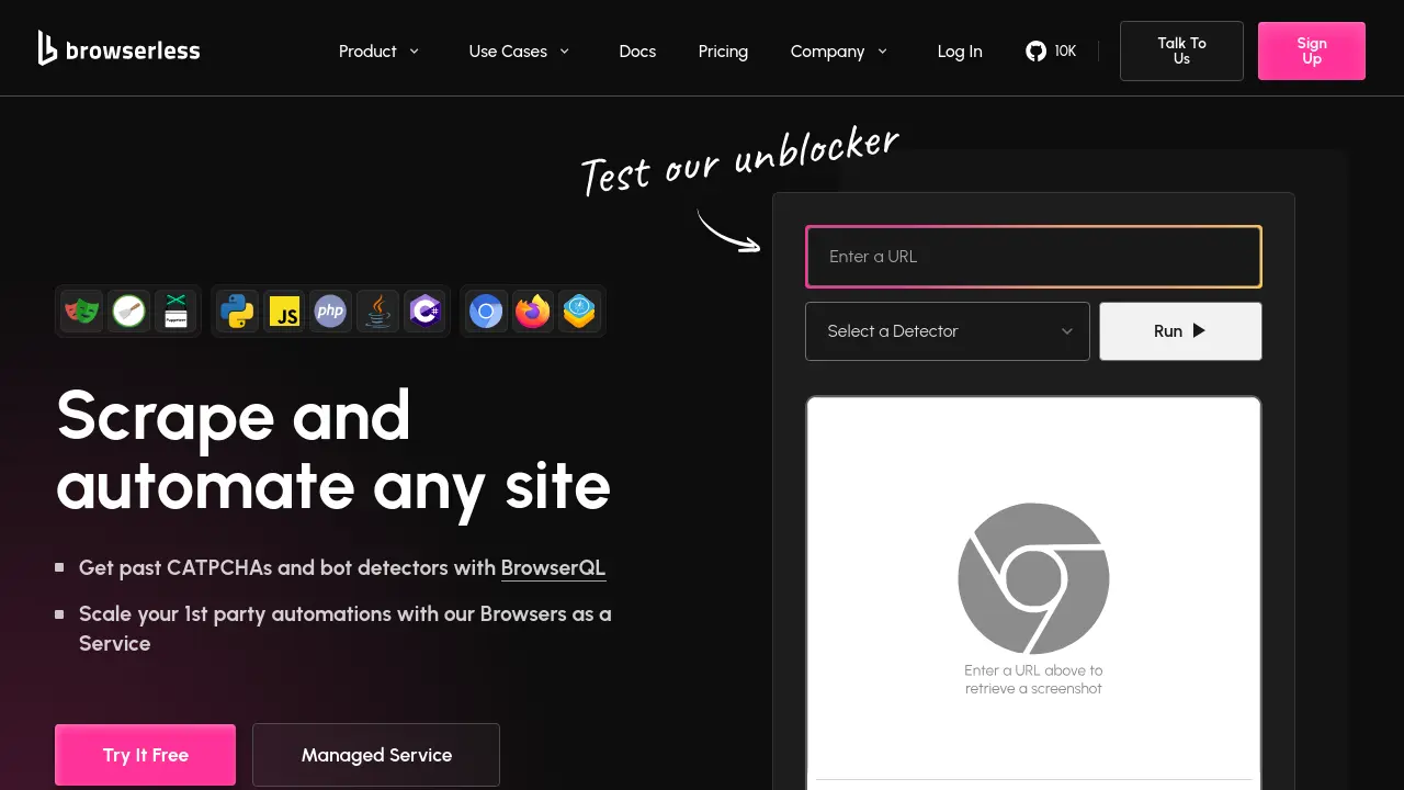 Browserless - Scrape and automate any site, bypassing CAPTCHAs and bot ...