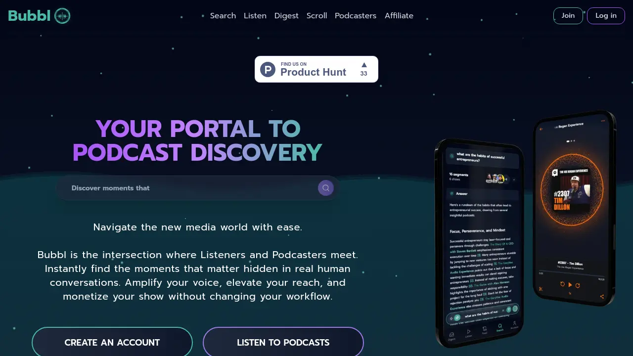 Bubbl - Your Portal to Podcast Discovery and Monetization