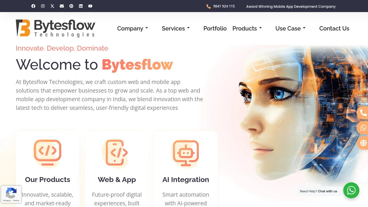 Bytesflow - Innovate. Develop. Dominate with AI-powered digital solutions