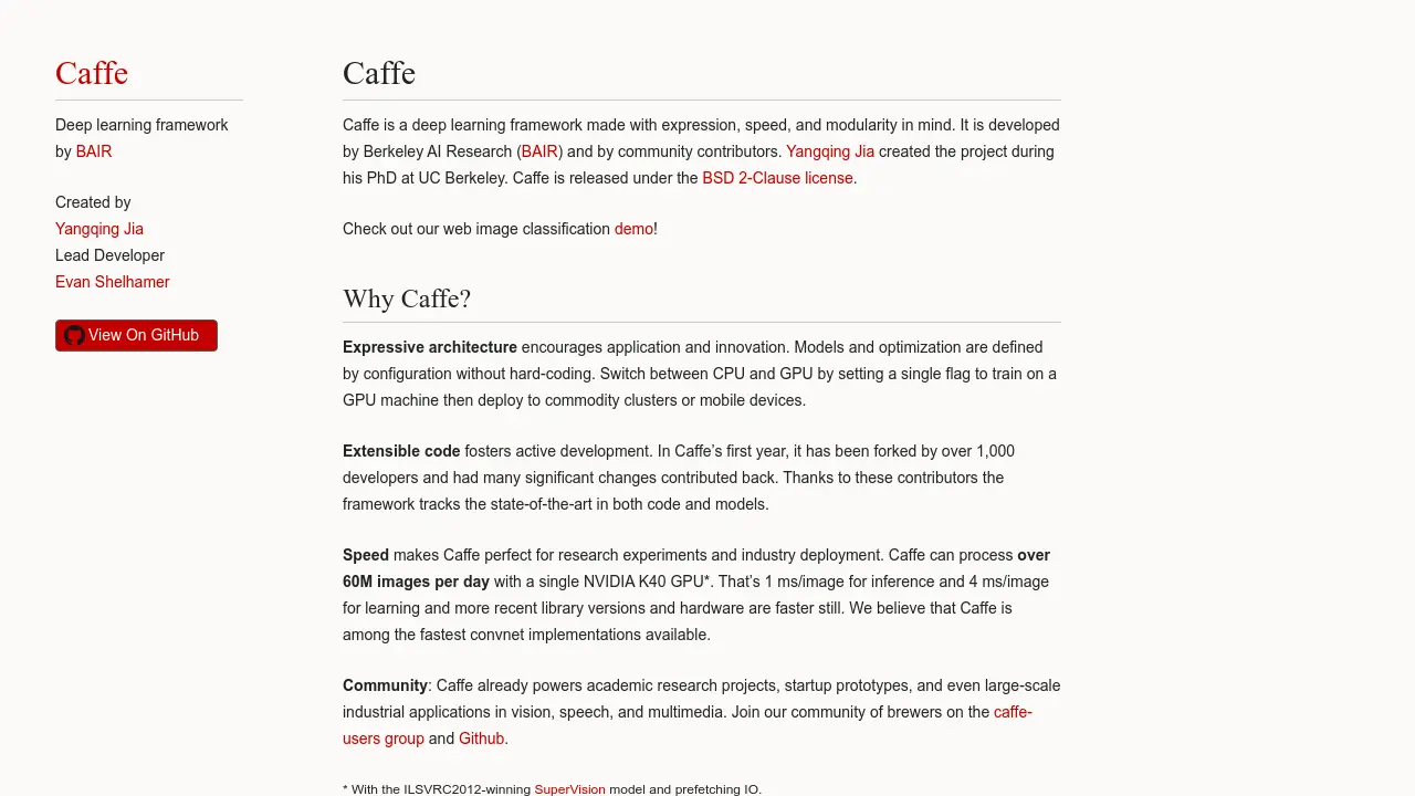 Caffe - Deep learning framework by BAIR with expression, speed, and ...