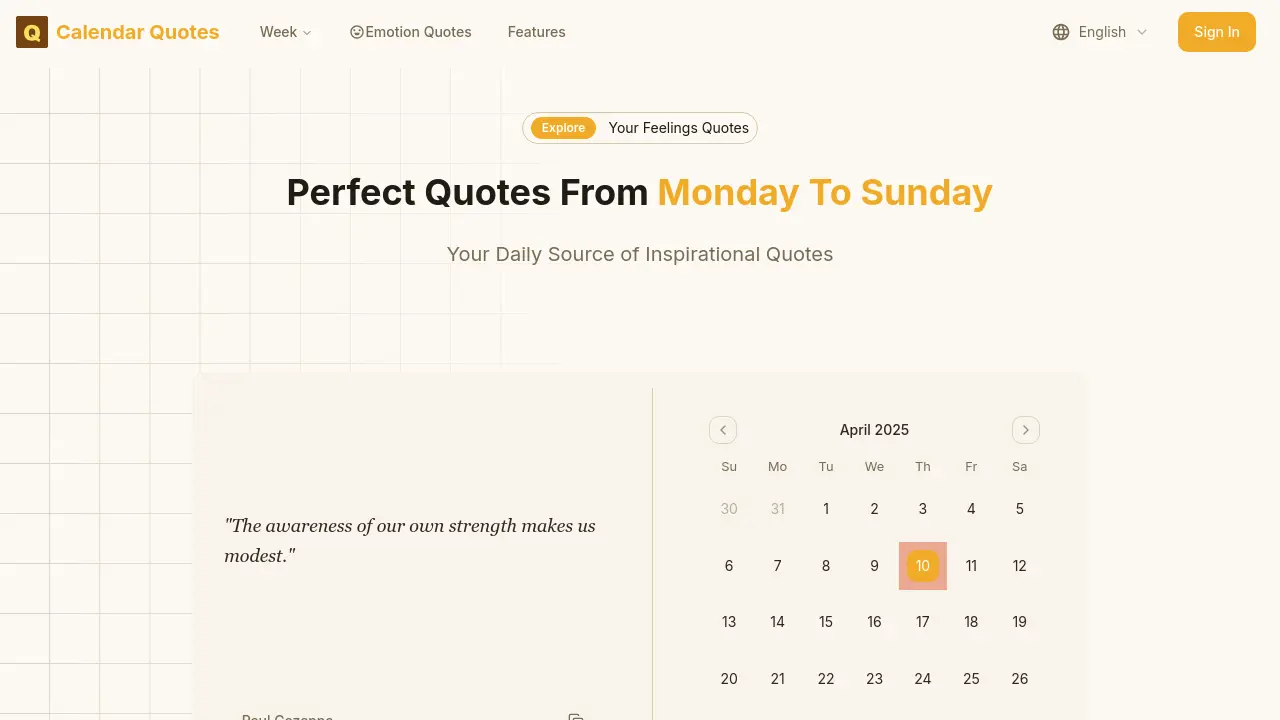 Calendar Quotes - Your Daily Source of Inspirational Quotes