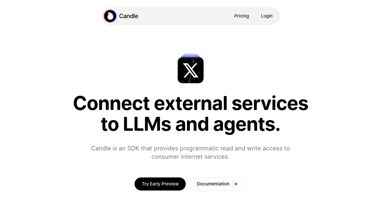 Candle - Connect external services to LLMs and agents.