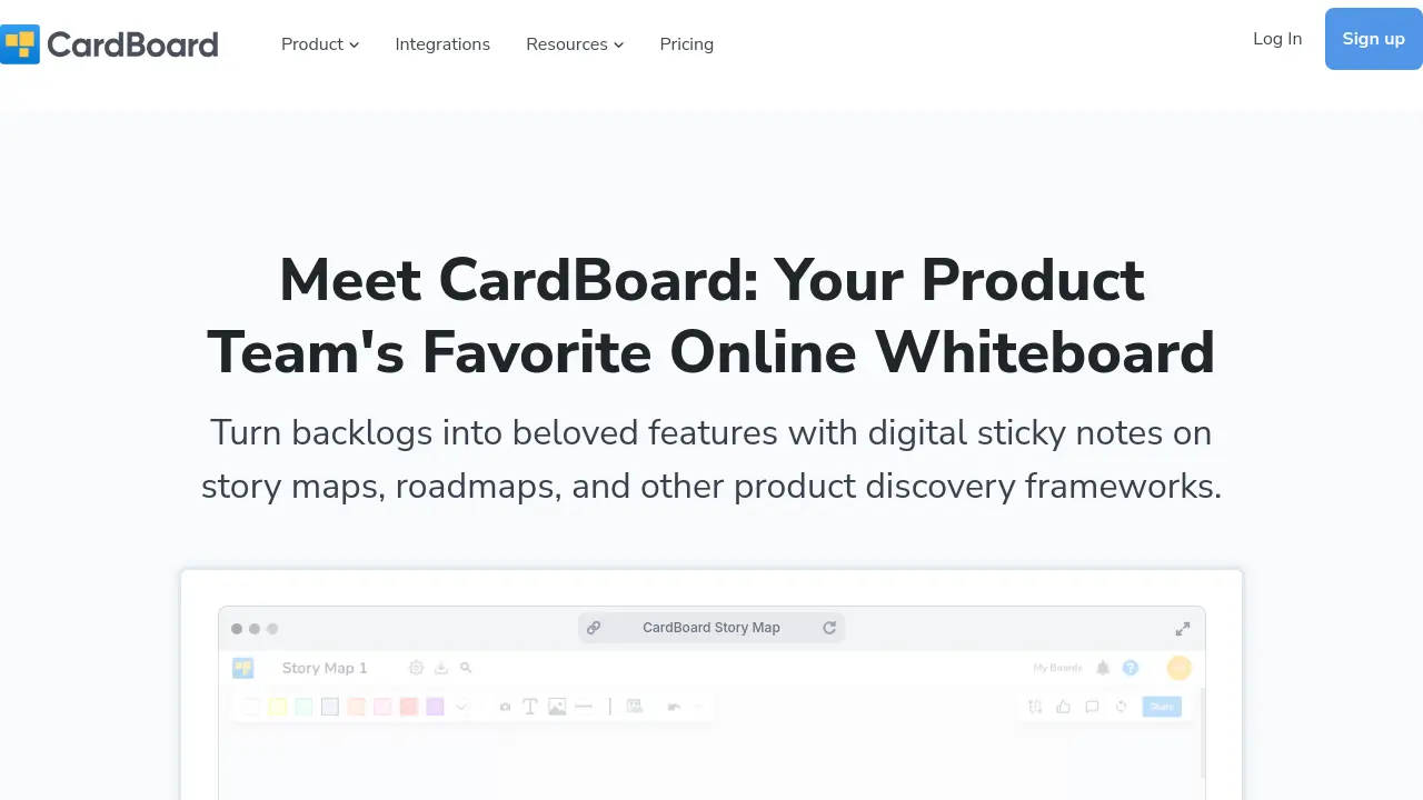 CardBoard - Simple, Collaborative Online Whiteboard for Product Teams