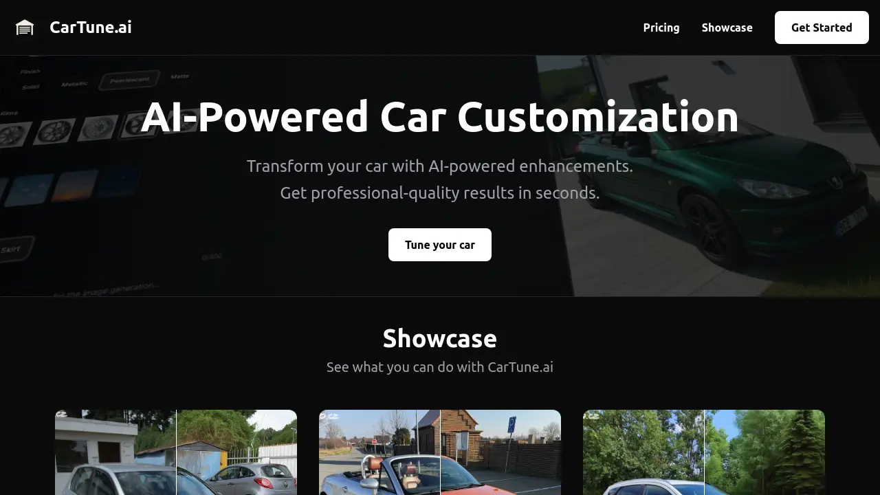 CarTune.ai - AI-Powered Car Customization for Stunning Photo Enhancements