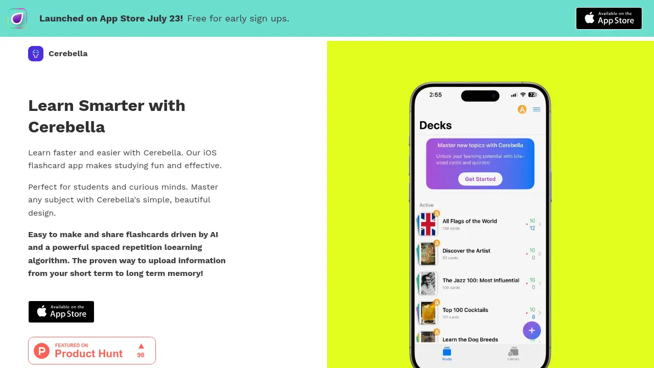Cerebella - Learn Smarter with AI-Powered Flashcards