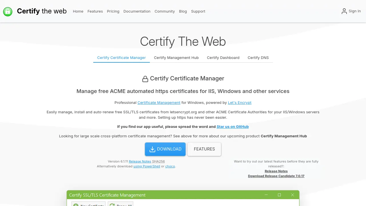 Certify the Web - Professional Certificate Management for Windows ...