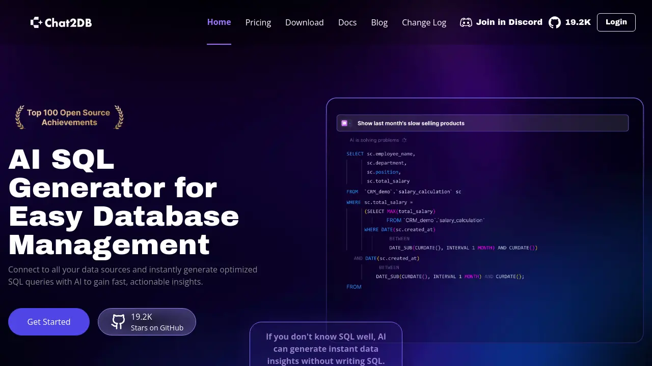 Chat2DB - AI SQL Generator for Easy Database Management
