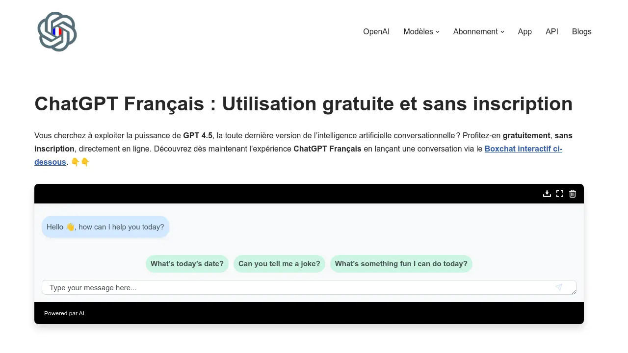 ChatGPT Français - Access Advanced ChatGPT Models for Free Without ...
