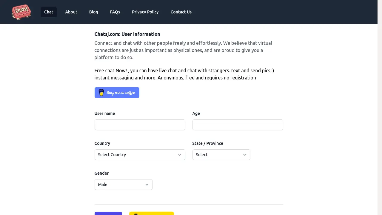 Chatsj - Connect and chat with other people freely and effortlessly.