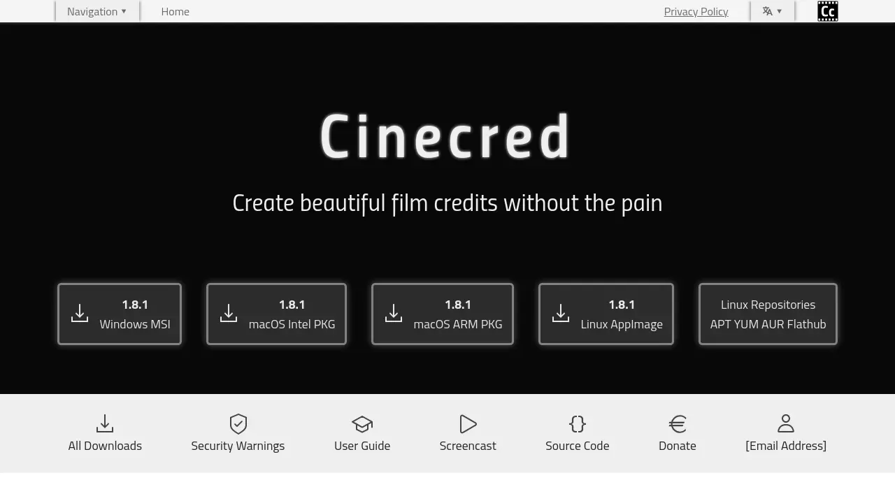 Cinecred - Effortless, Customizable End Credits Creation for Films